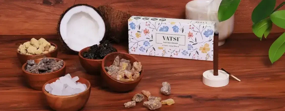 VATSI Natural Dhoop Sticks, Organic Agarbatti, Incense Sticks